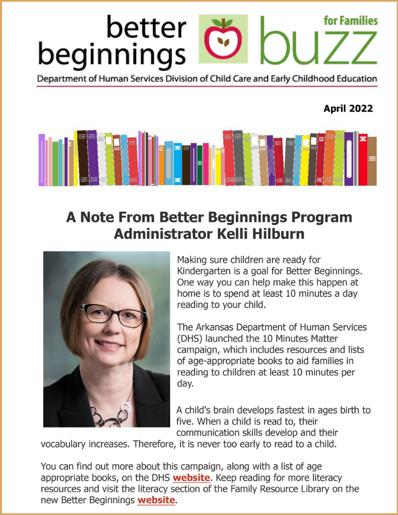 Family Buzz Newsletter | AR Better Beginnings