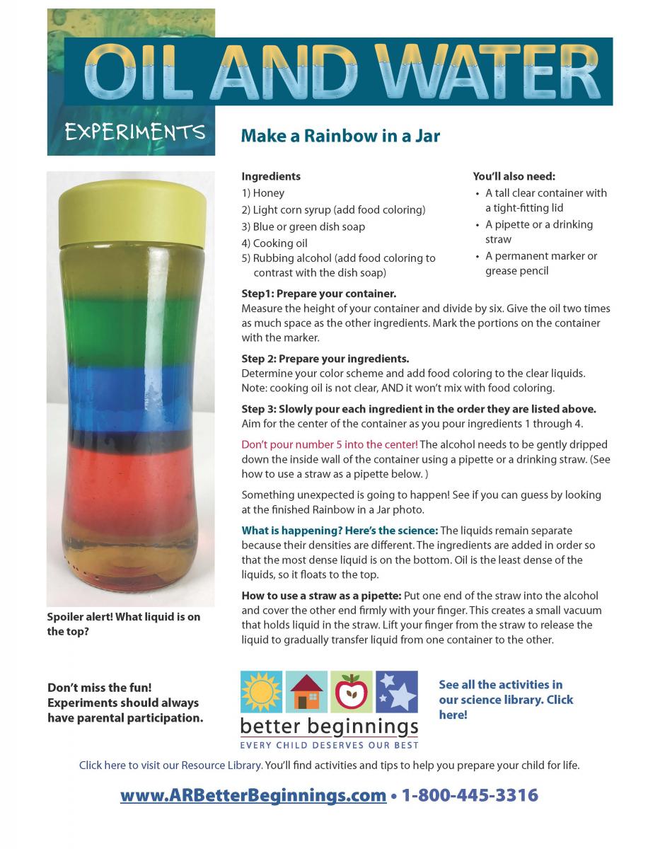 Oil and Water Experiments | AR Better Beginnings