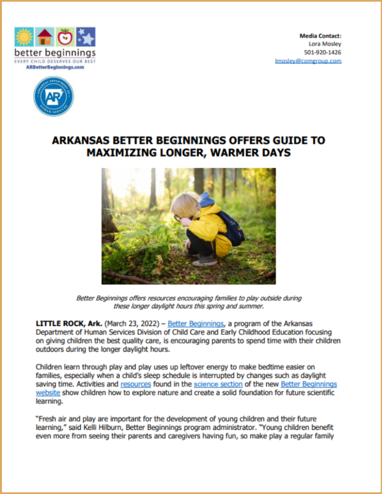 Press Releases | AR Better Beginnings