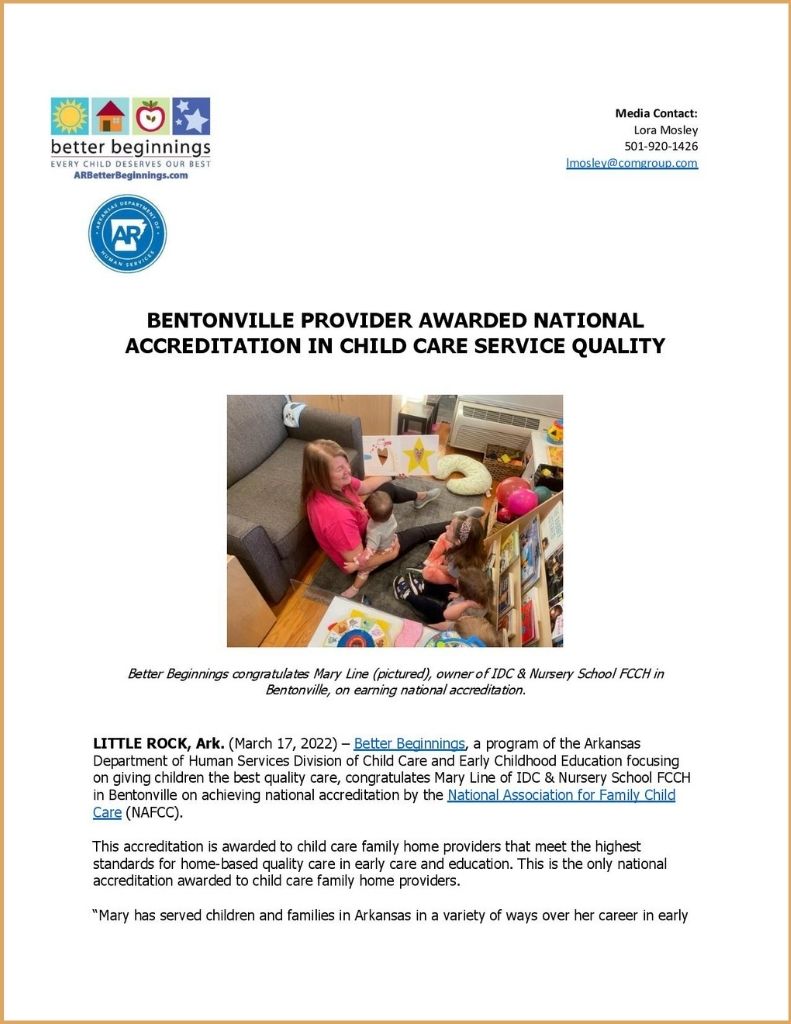 Press Releases | AR Better Beginnings